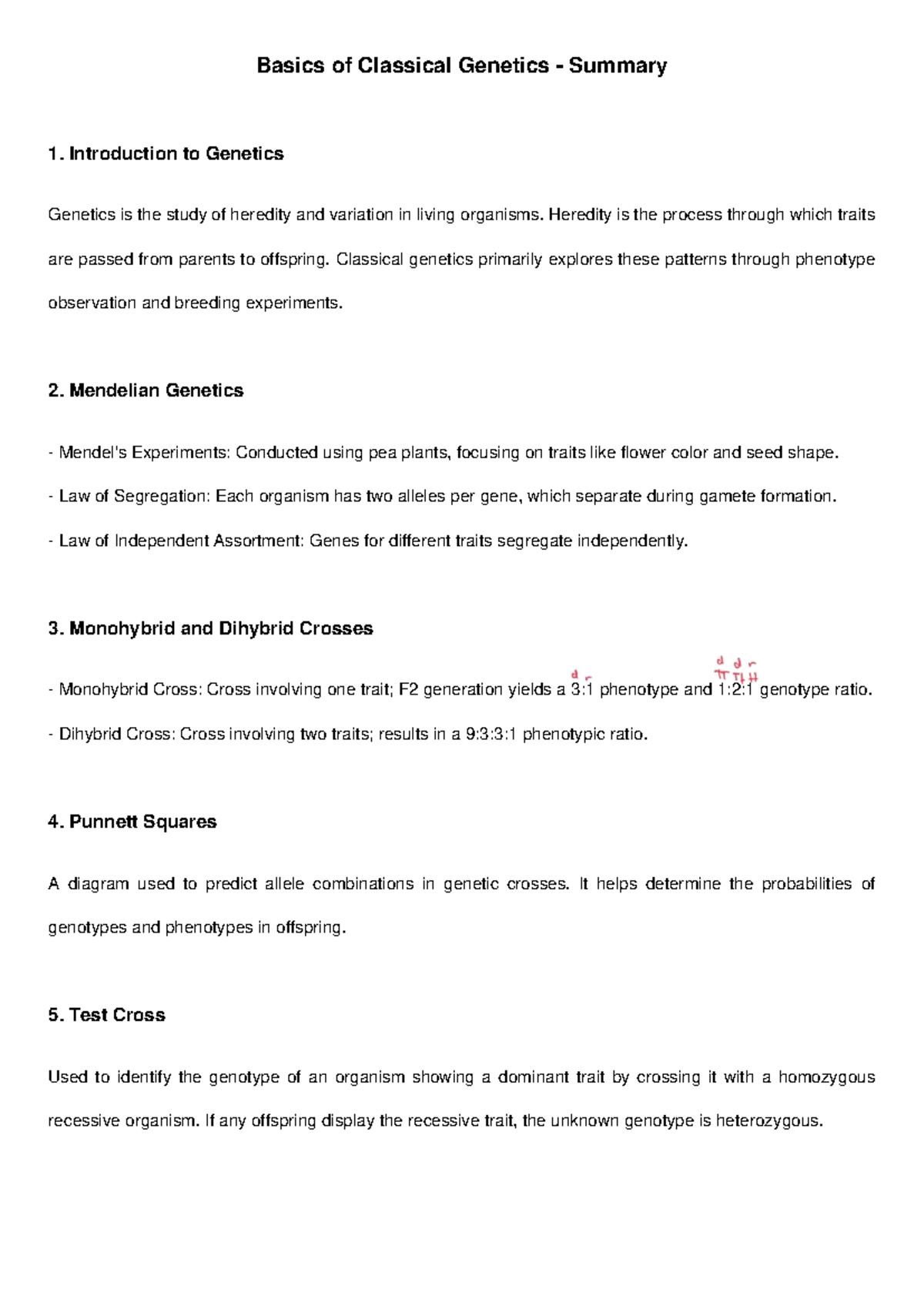 Classical Genetics Overview: Key Concepts and Mendelian Principles ...