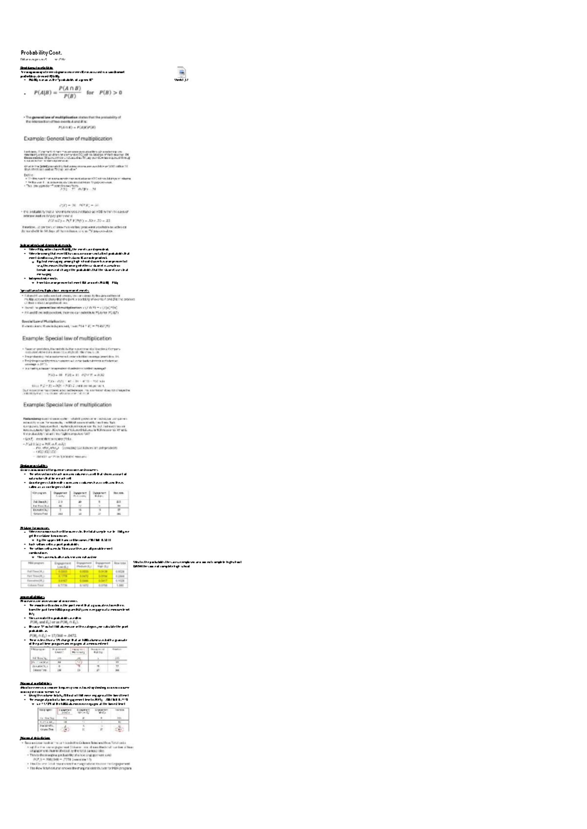 Probability Cont. QM1 Lecture 6: Conditional & Joint Probabilities ...