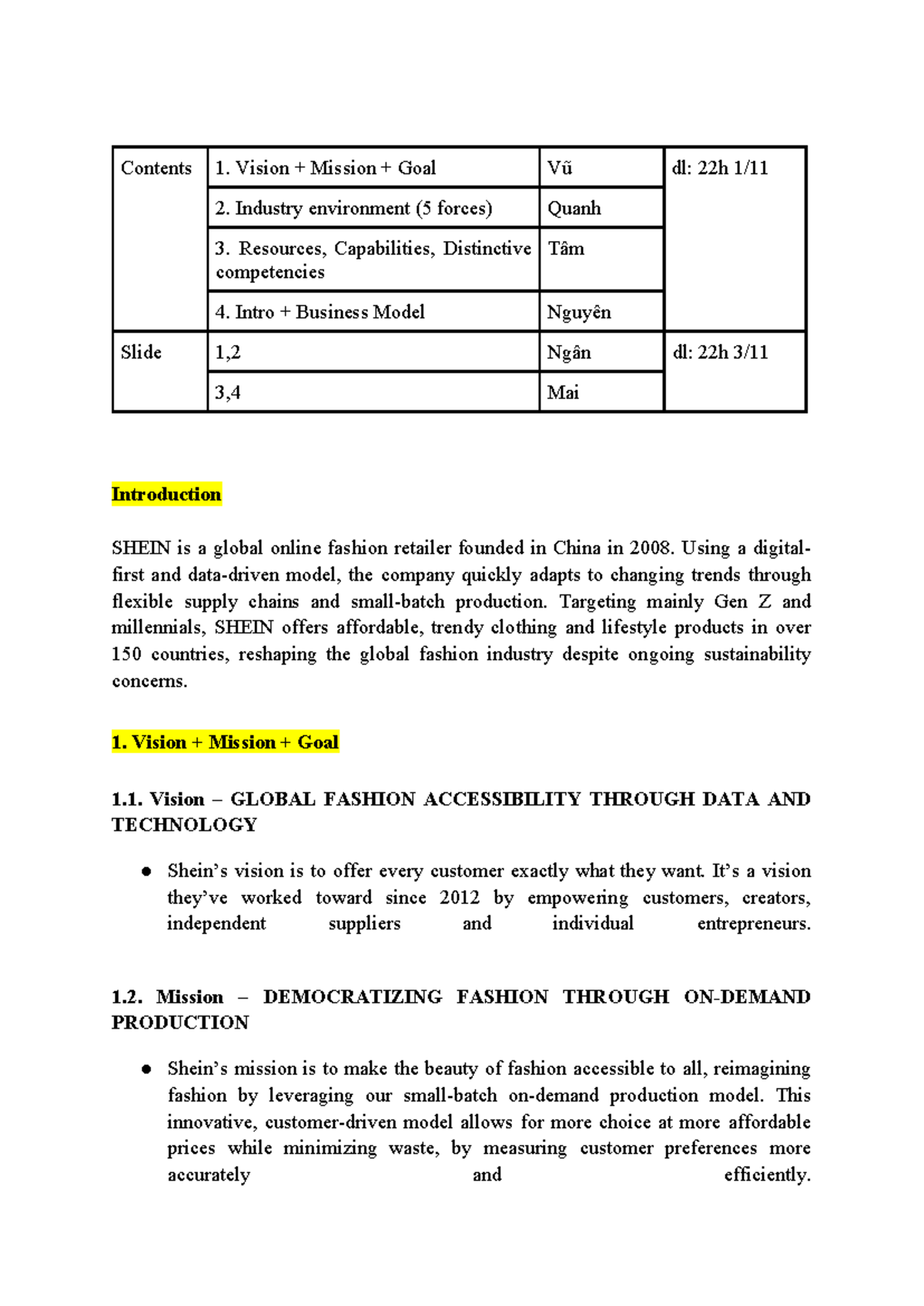 Case Study: SHEIN - Financial Management Analysis - Studocu