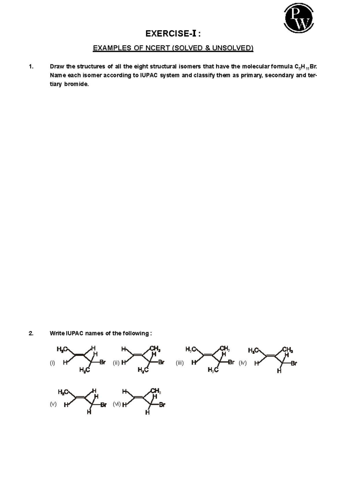 Haloalkanes & Haloarenes: Intext Exercise for Boards (NCERT) - Studocu