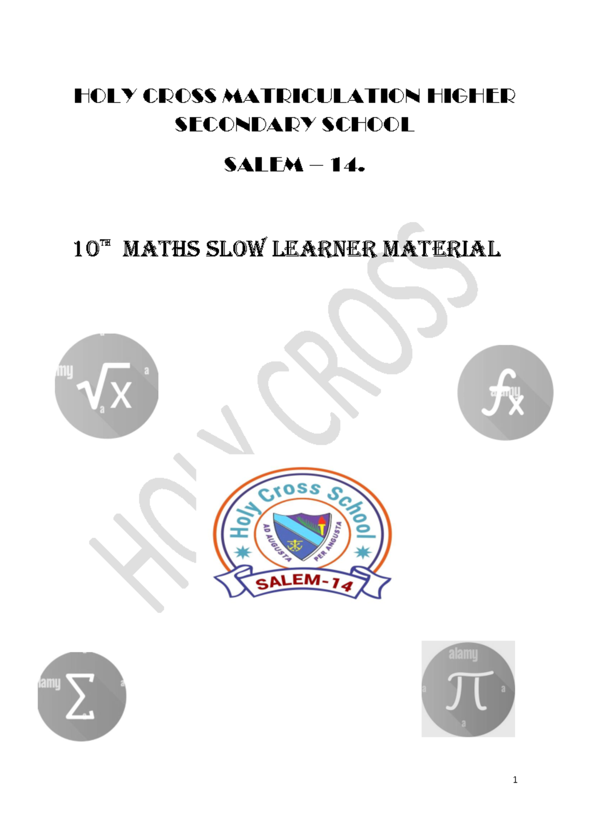 10th Maths Slow Learner Material with Objective Q&A - Studocu