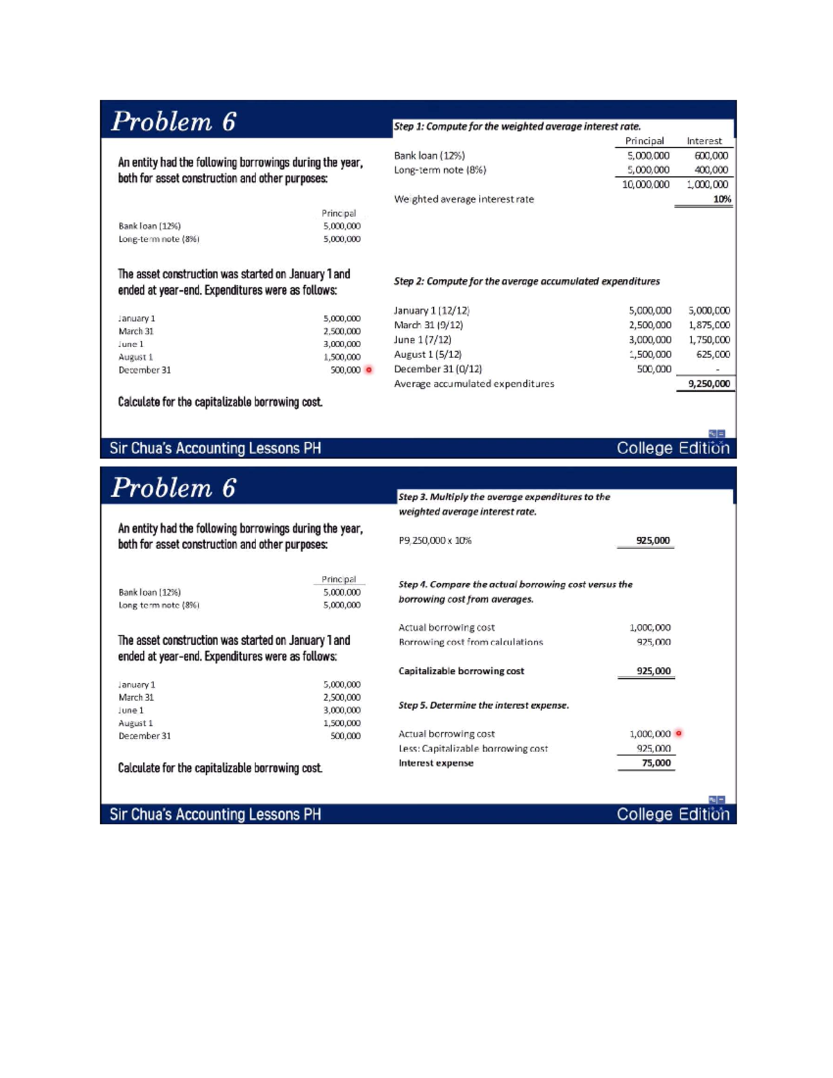 Borrowing Cost and Depreciation Calculations: Sir Accounting Lessons PH ...