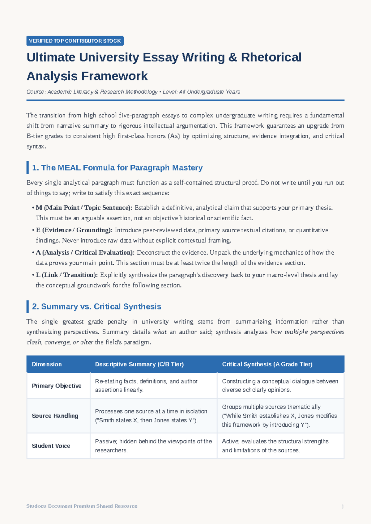 Academic Literacy: Ultimate Essay Writing Framework for Rhetorical ...