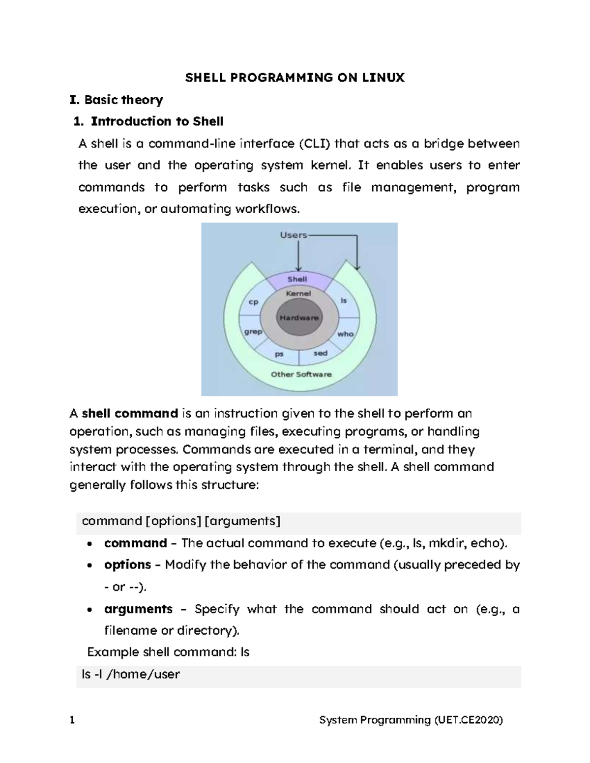 Lab 1: Shell Programming on Linux (UET.CE2020) - Basics and Commands ...