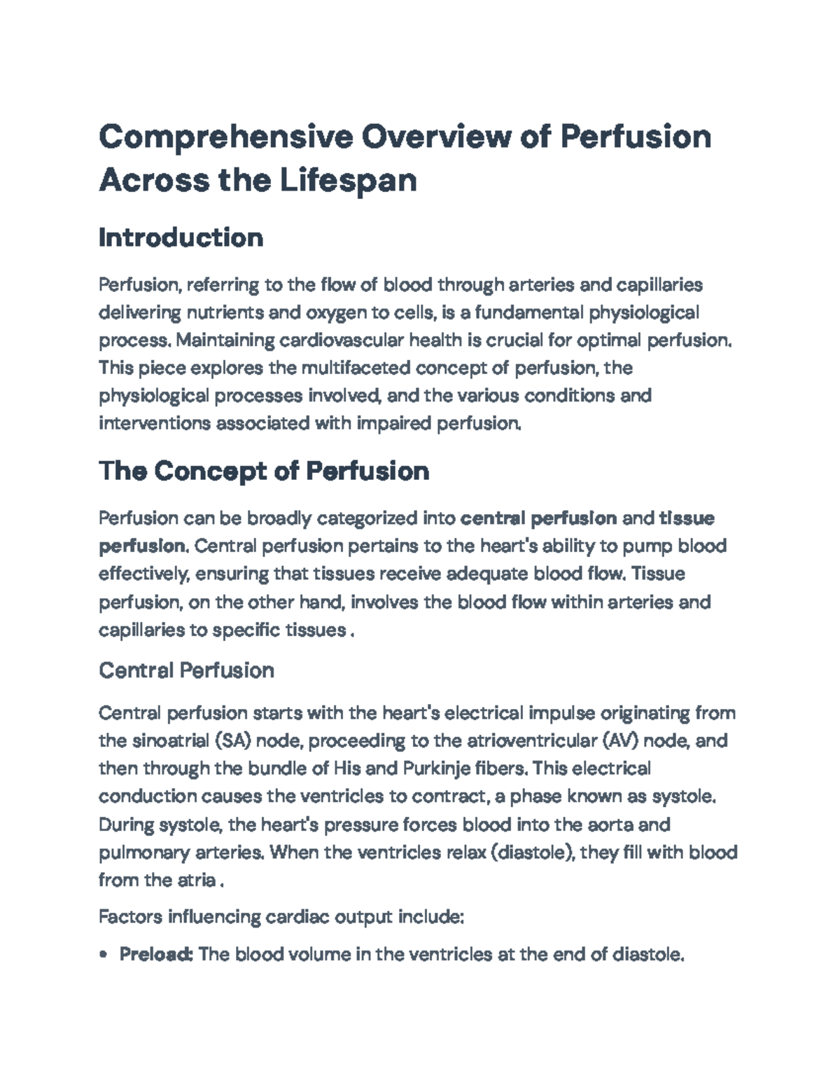 Comprehensive Overview of Perfusion: Key Concepts and Applications ...