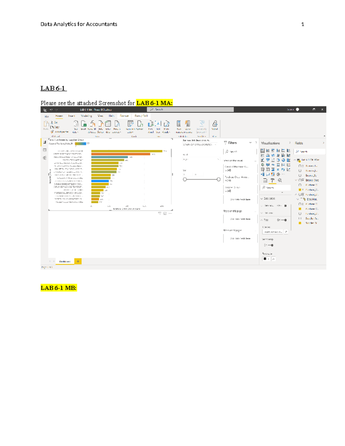 LAB 6 - Data Analytics - Weekly Assignments and Questions - Studocu