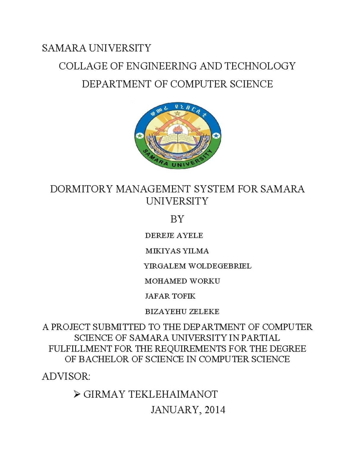 DMS Project Documentation for Samara University (CS 2023) - Studocu