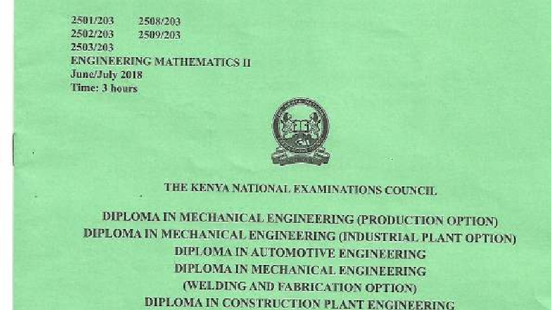 Engineering Mathematics II 2018 - Practice Questions for Diploma ...
