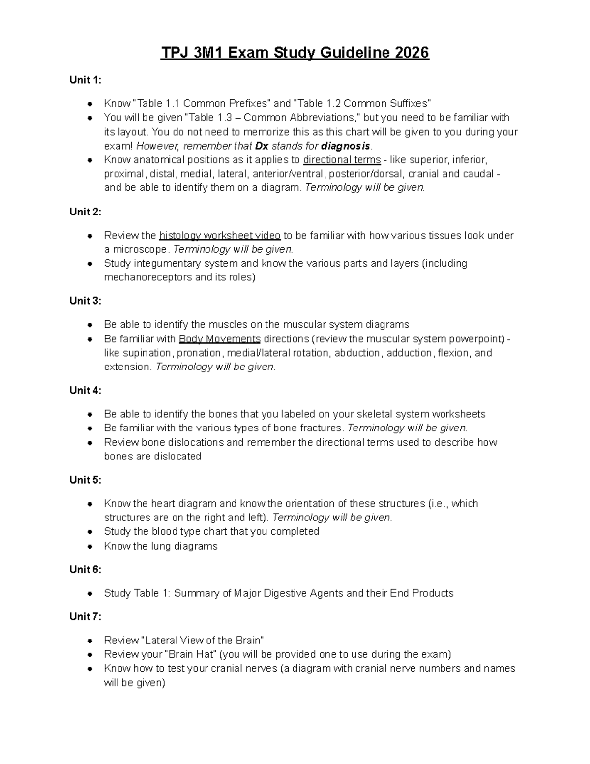 TPJ 3M1 Final Exam Study Guide 2026: Key Units Overview - Studocu