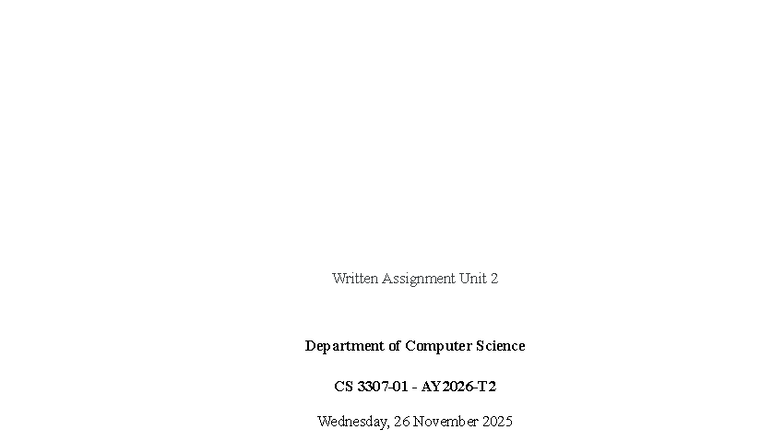 CS3307 Written Assignment Unit 2: Intro to Parallel Computing - Studocu