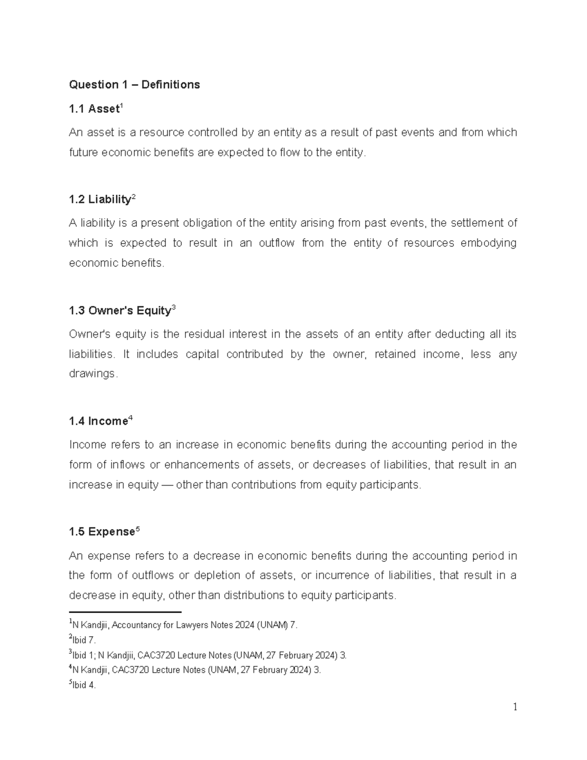 CAC3720 Assignment 1: Key Accounting Definitions and Concepts - Studocu
