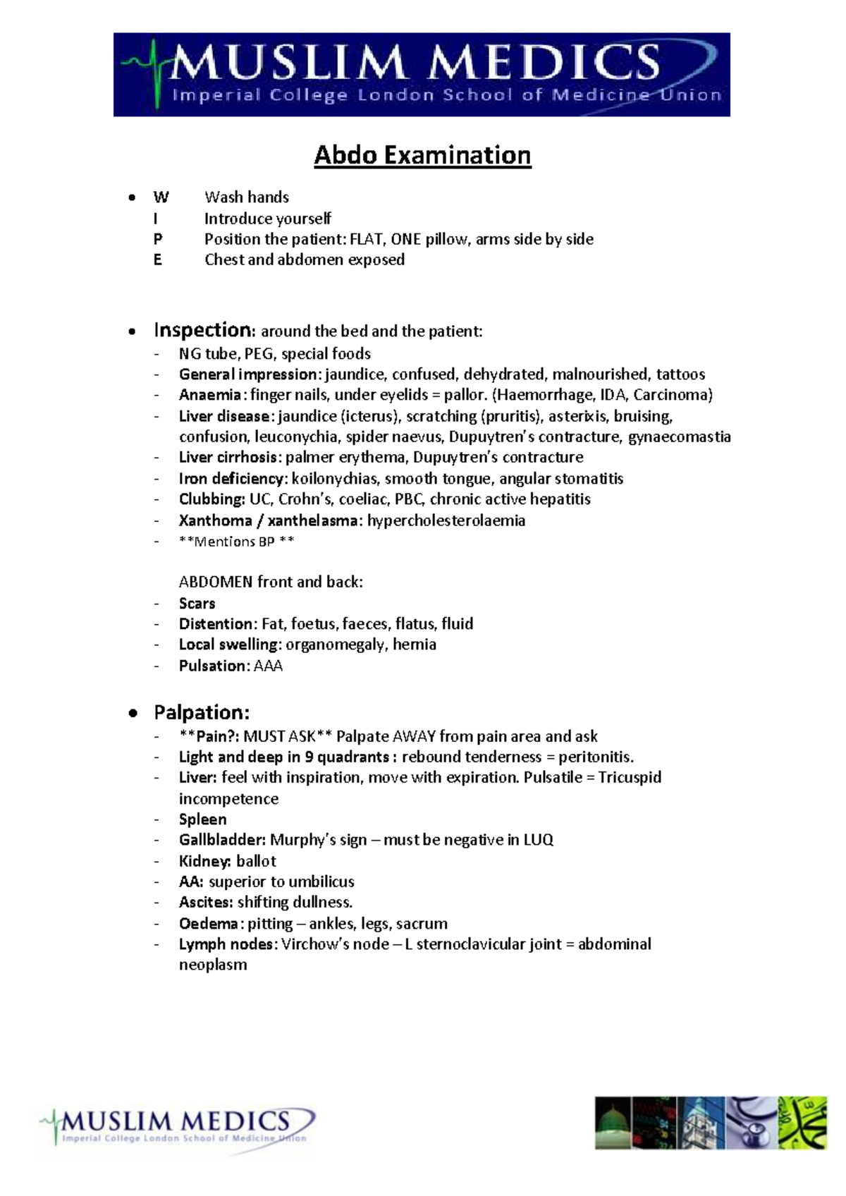 Abdo Tutorial Handout 2010: Comprehensive Examination Guide - Studocu