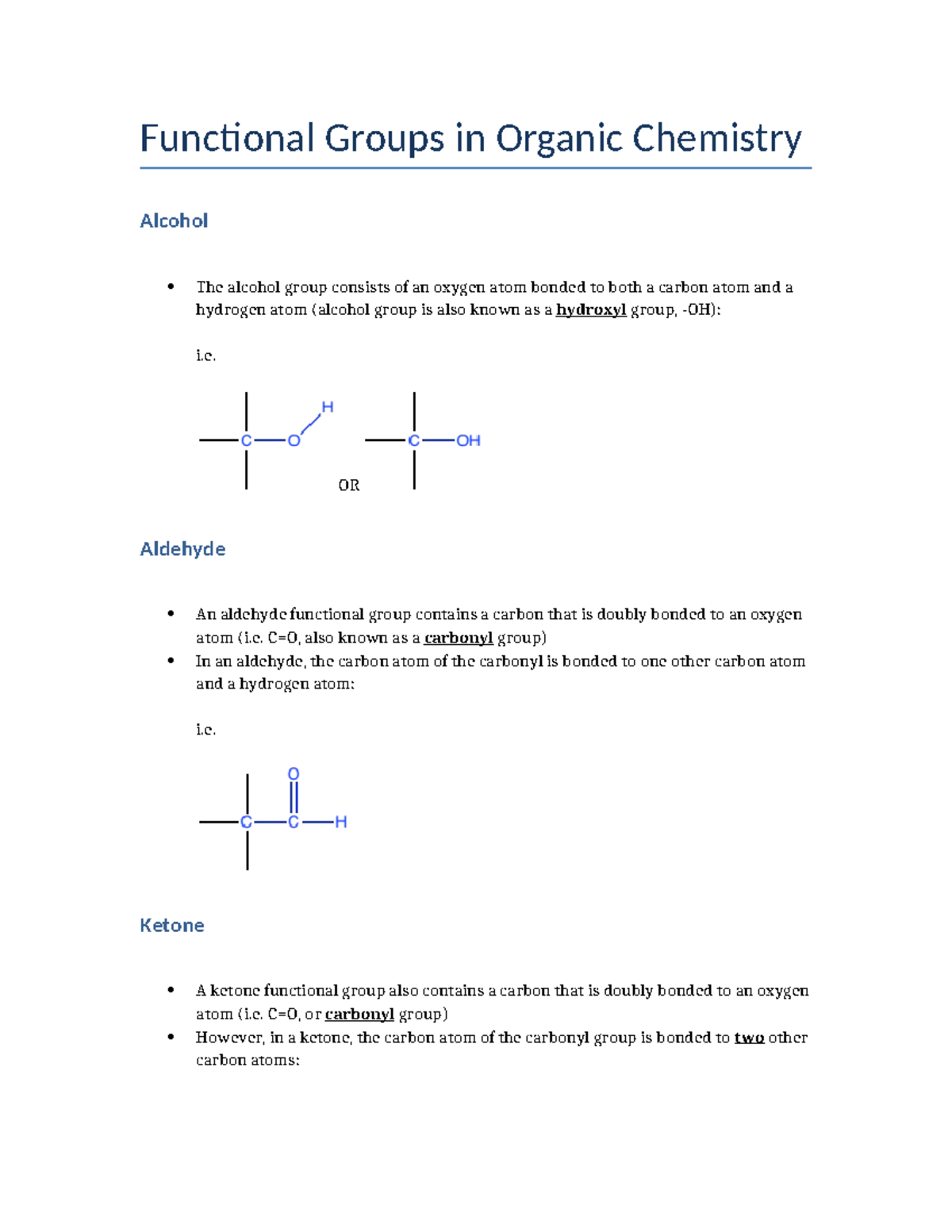 Functional Groups in Organic Chemistry - Functional Groups in Organic ...