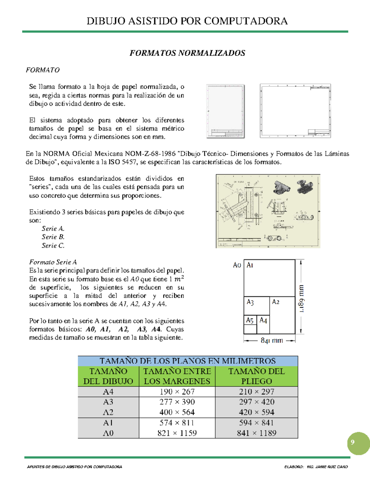 Formatos Normalizados de Dibujo: Normas y Series Esenciales - Studocu
