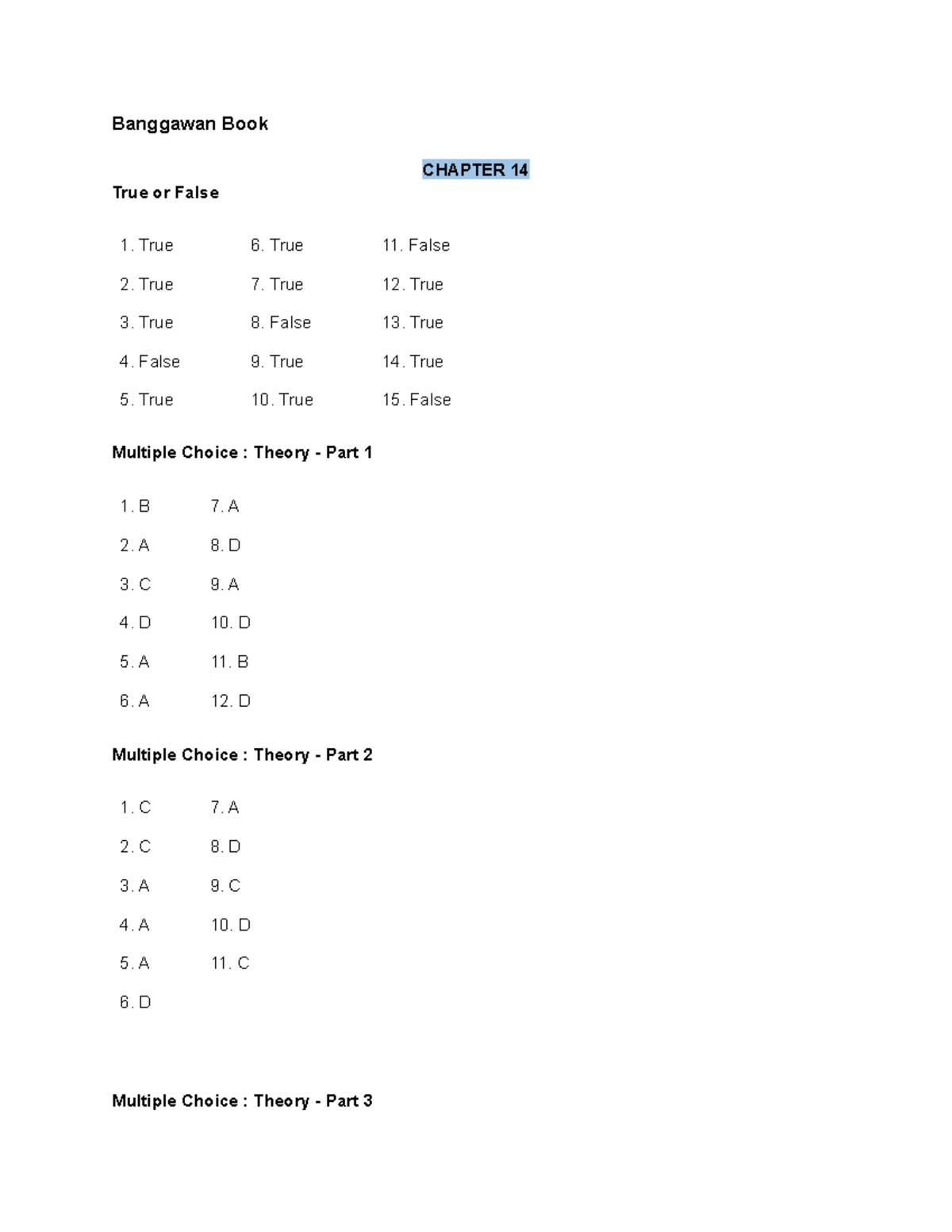 TAX Chapter Exercises: True/False & Multiple Choice Answers - Studocu
