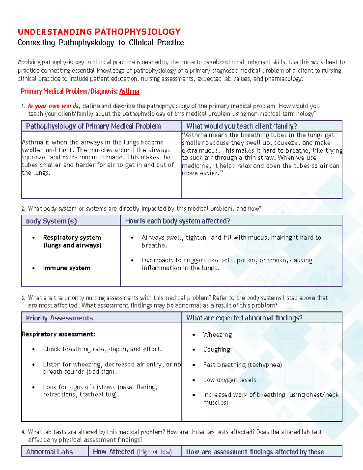 Connecting Pathophysiology to Clinical Practice: Asthma Insights 3202 ...