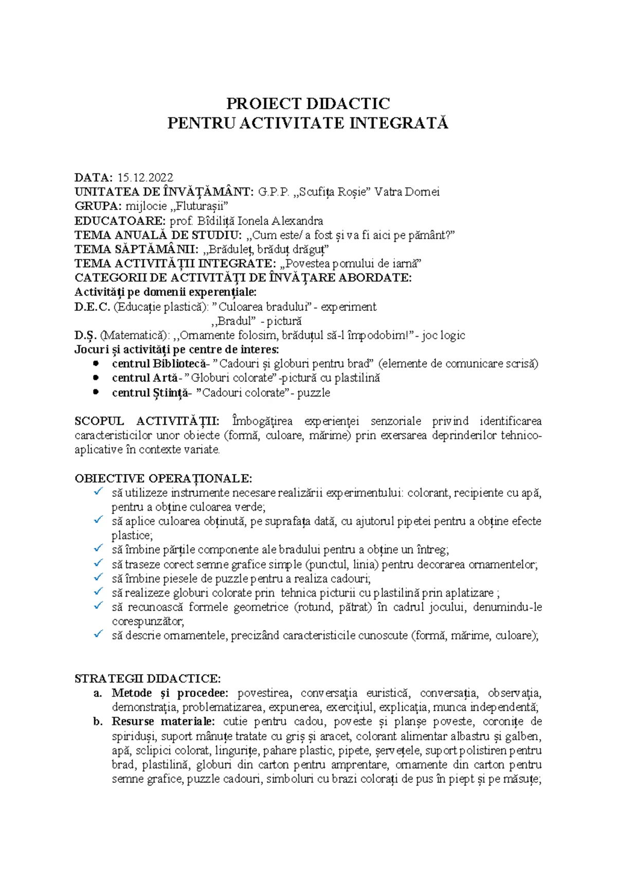 4 proiect tematic eu si lumea mea - PROIECT TEMATIC EDUCATOARE: An ...