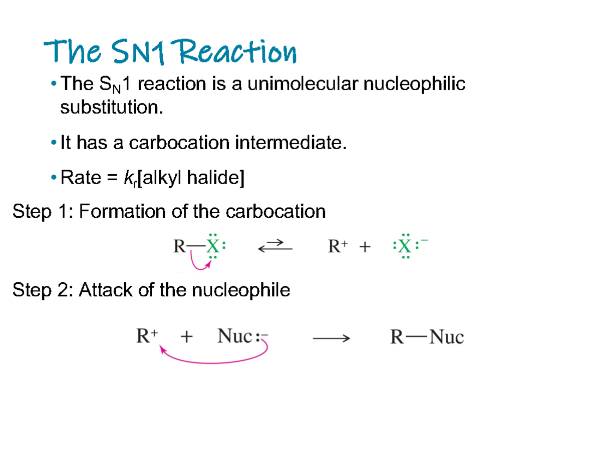Stereochemistry and Mechanisms of SN1 Reactions - The SN1 Reaction ...