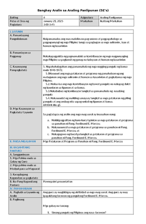 Lesson Exemplar Template - 3 Week Quarter 1 Learning Activity Sheet for ...