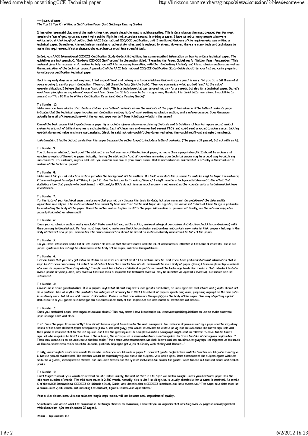 Top 11 Tips for Writing CCE Technical Paper 1 of 2 - Studocu