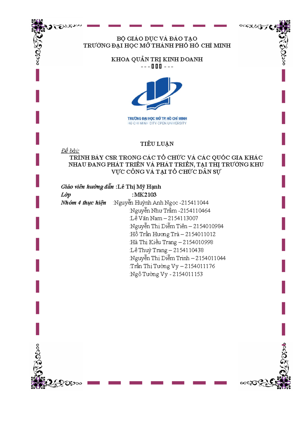 TNXH- Giữa kì- nhóm 4 - Hhh bsnsnsns - BỘ GIÁO DỤC VÀ ĐÀO TẠO TRƯỜNG ...