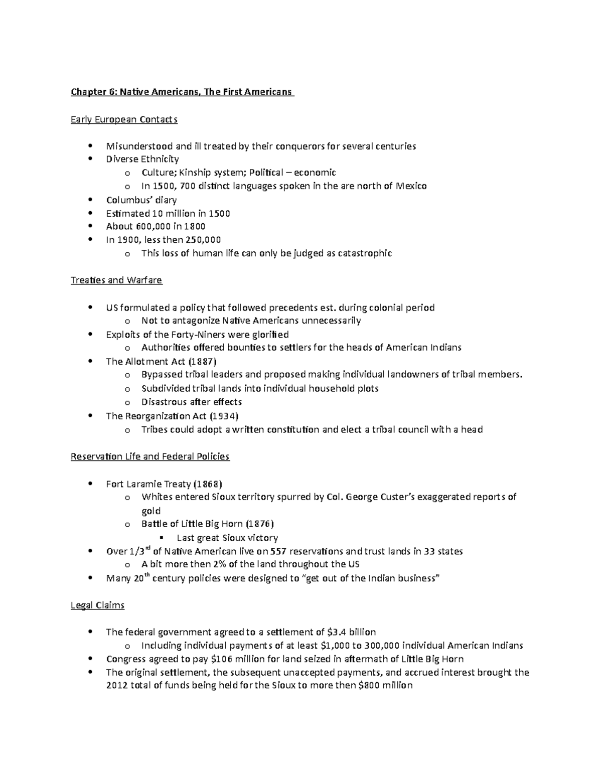 Chapter 6 - Native American History: Contacts, Treaties & Policies ...