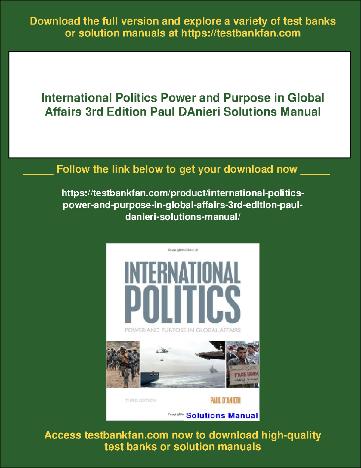 16014 - International politics power and purpose in global affairs 3rd ...