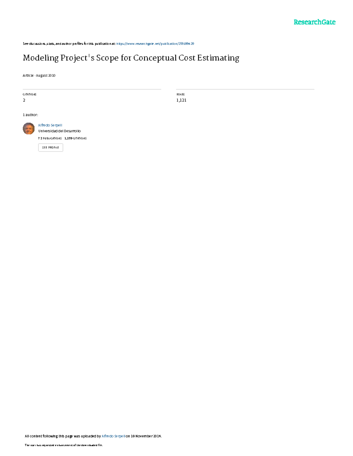 Modeling Scope for Conceptual Cost Estimating - Cost Engineering ...