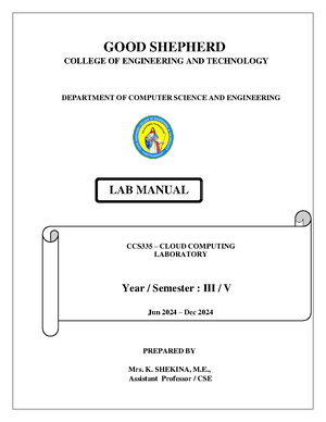 Cloud Computing - CCS335 - Studocu