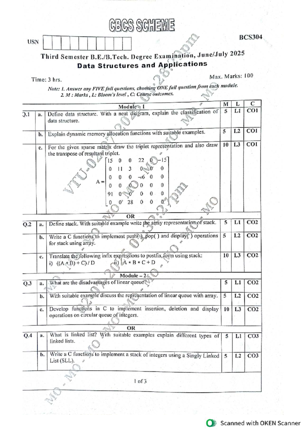 **New Title:** BCS304 Data Structures and Applications - Important Questions for - Studocu