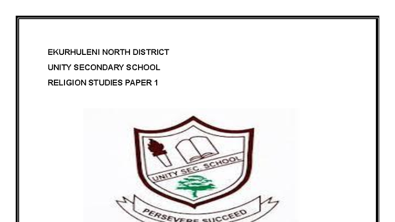 Religion Studies P1 Grade 11 June Exam 2024 - Question Paper - Studocu