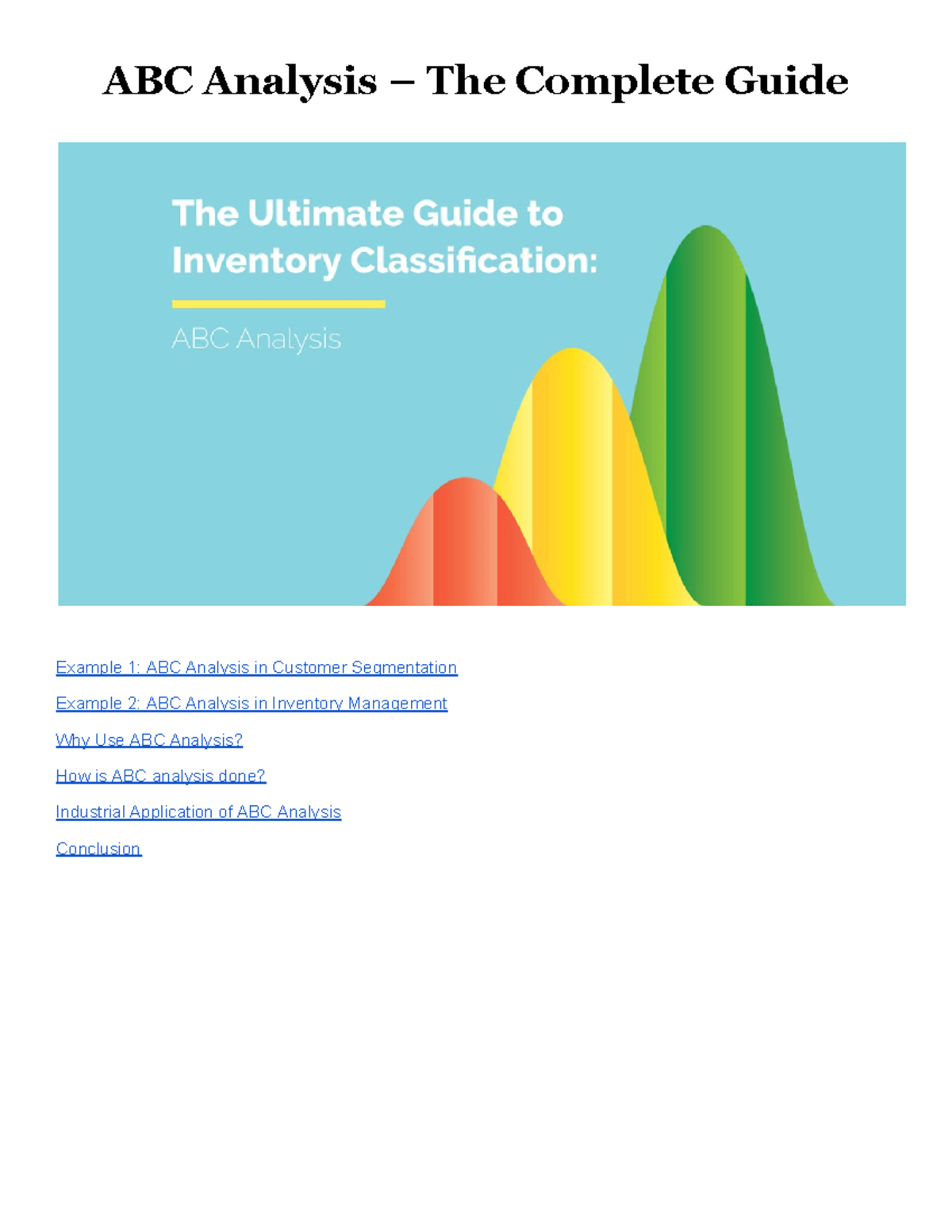 ABC Analysis: Comprehensive Review Notes on Inventory Management - Studocu