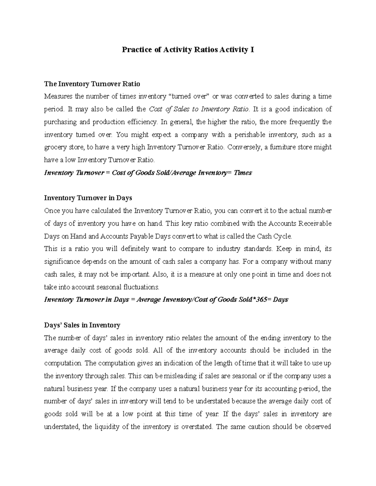 Practice of Activity Ratios 1 thermodyanmics - Practice of Activity ...