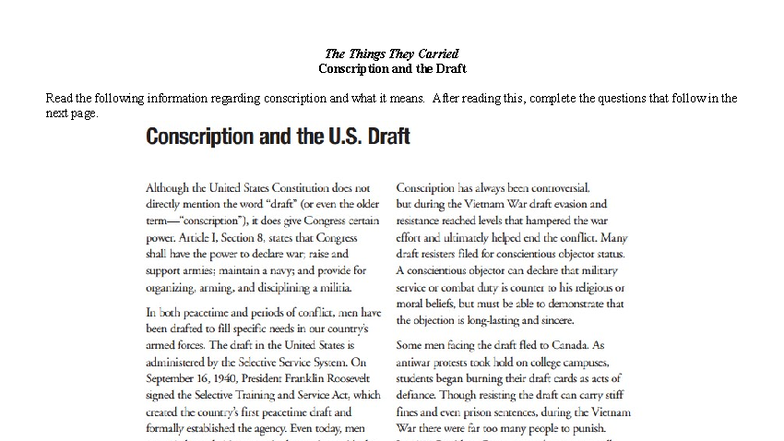 Conscription and the U.S. Draft: Key Insights and Implications - Studocu