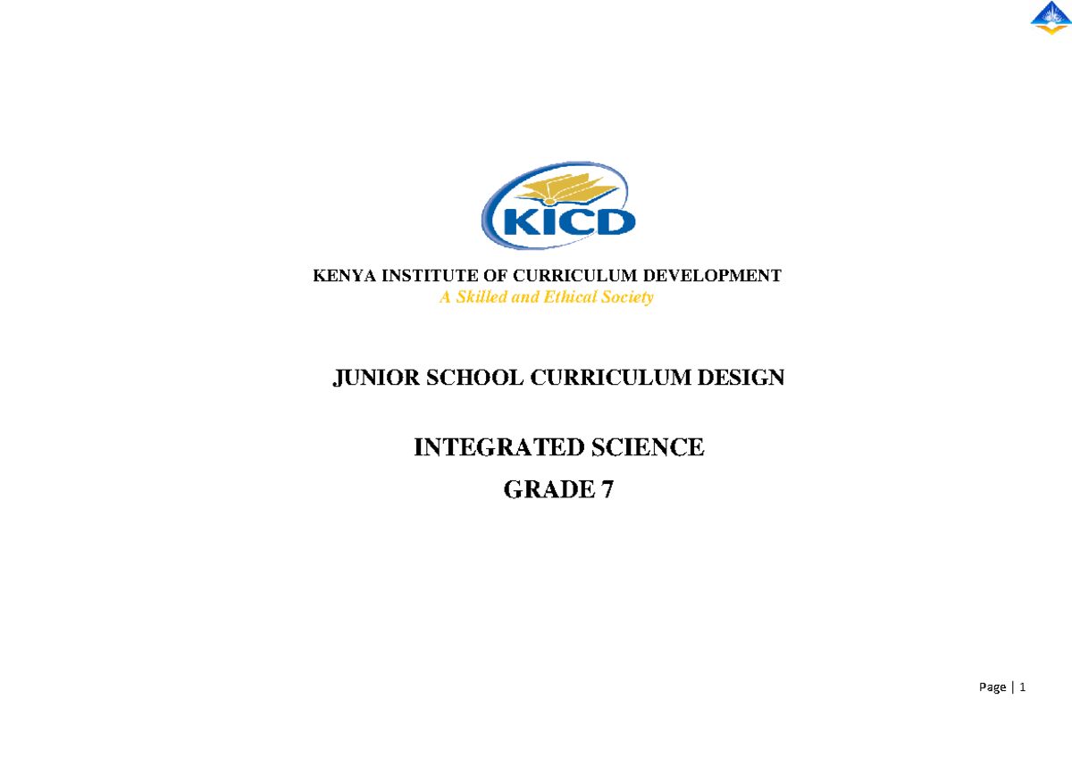 Junior school curriculum design: Integrated science grade 7 notes - Studocu
