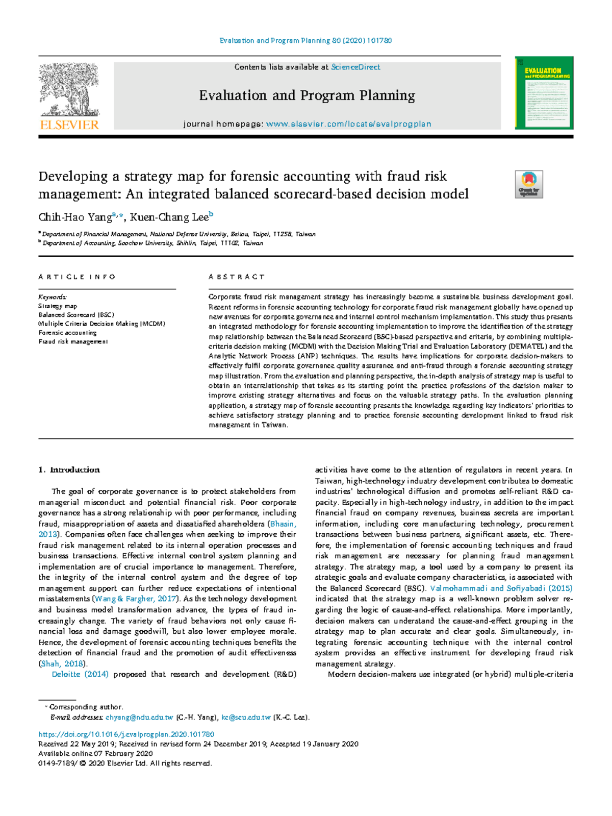 Developing a BSC-based Strategy Map for Forensic Accounting and Fraud ...