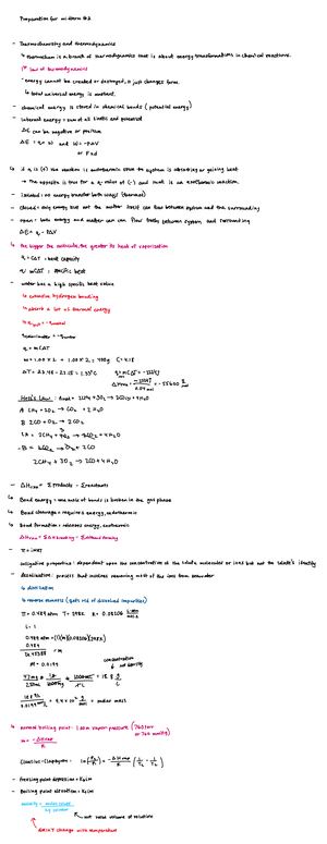Chemistry 1B Final Exam Notes: Properties of Gases and Thermochemistry ...