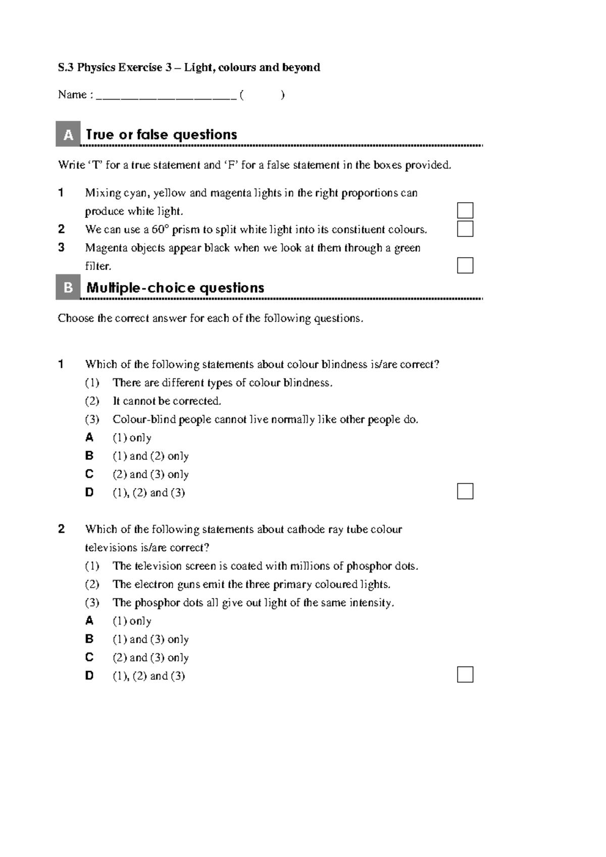 Ex3 e 2016 1024 - Exercise - S Physics Exercise 3 – Light, colours and ...