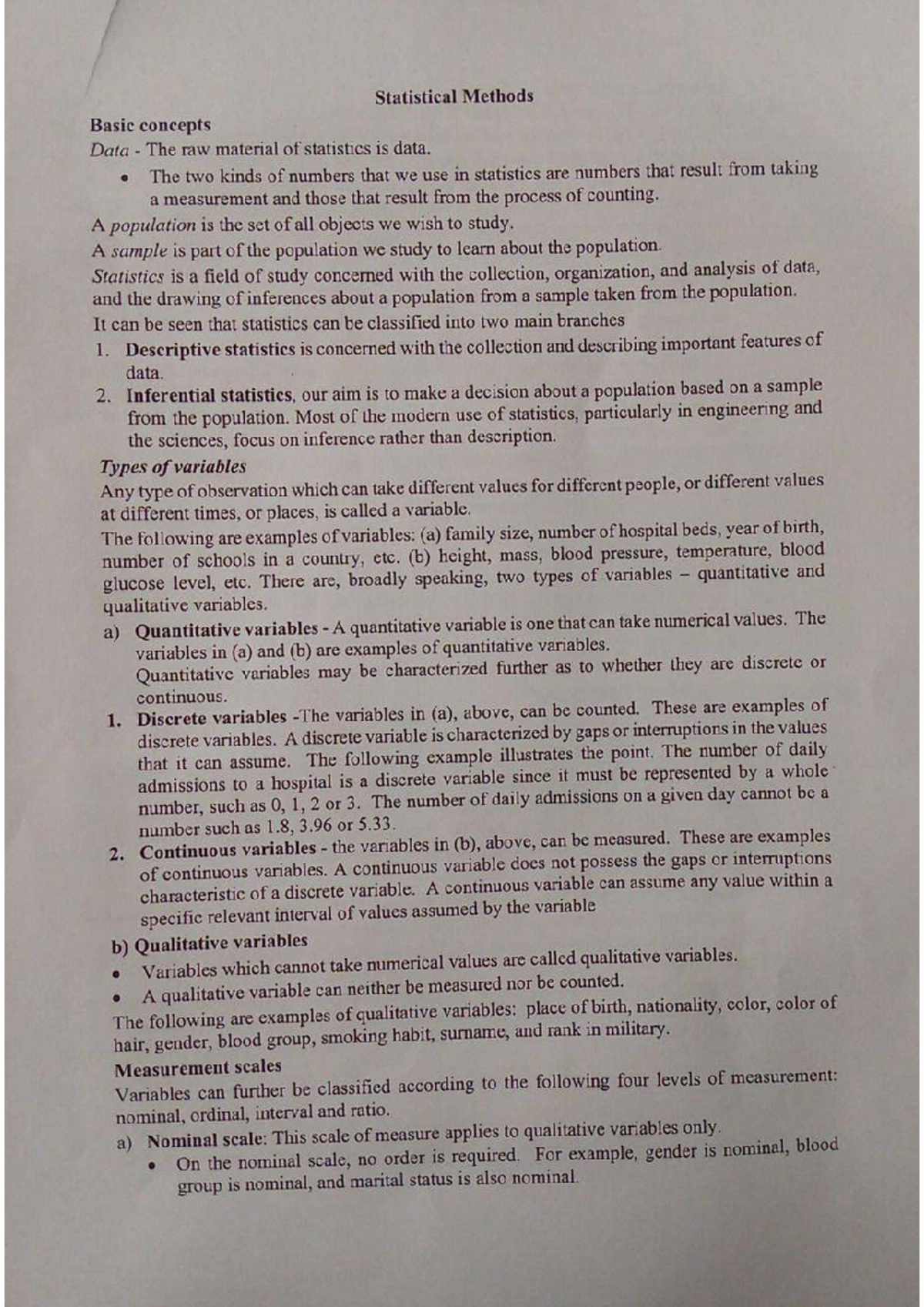 Statistical Methods: Basic Concepts and Data Analysis (AGED 424) - Studocu