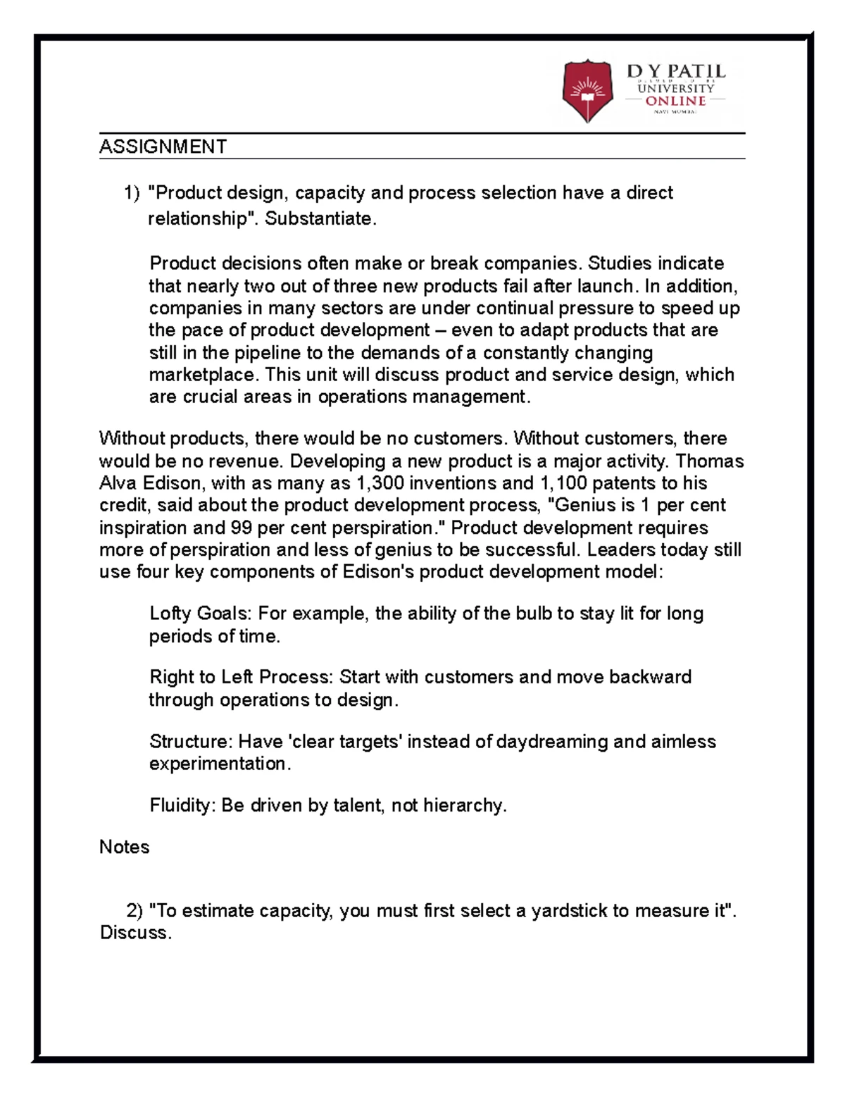 OMBC 207 ED - MBA ONline - Assignment: 1 Instructions: Number of Questions: 30 Maximum Marks: 30 ...