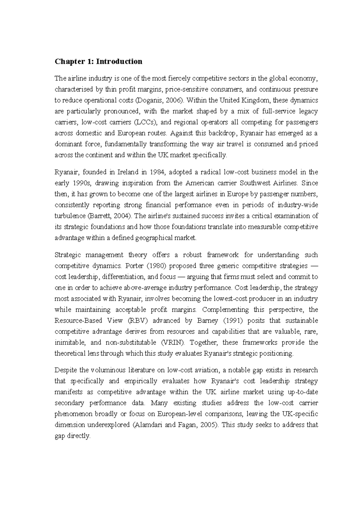 Ryanair's Cost Leadership Strategy: Competitive Advantage in the UK ...
