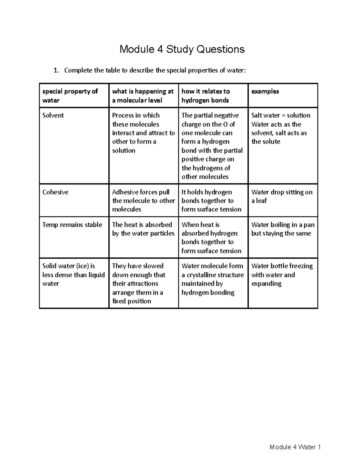 Module 11 Study Questions - Module 11 Study Questions Which molecule is ...