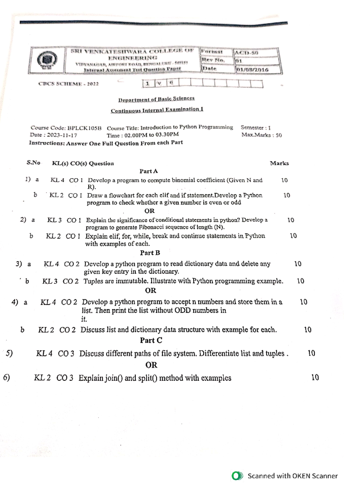 Python IA-1 Quiz Prep Guide - Studocu
