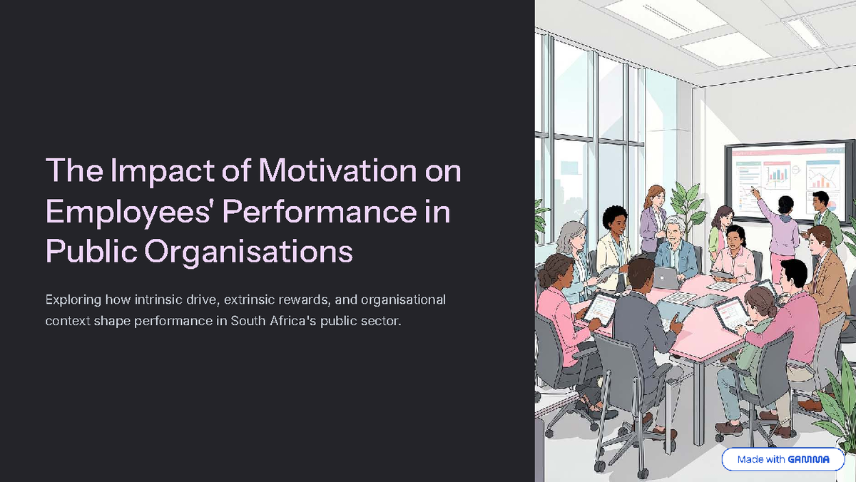 The Impact of Motivation on Employee Performance in Public Org. - Studocu