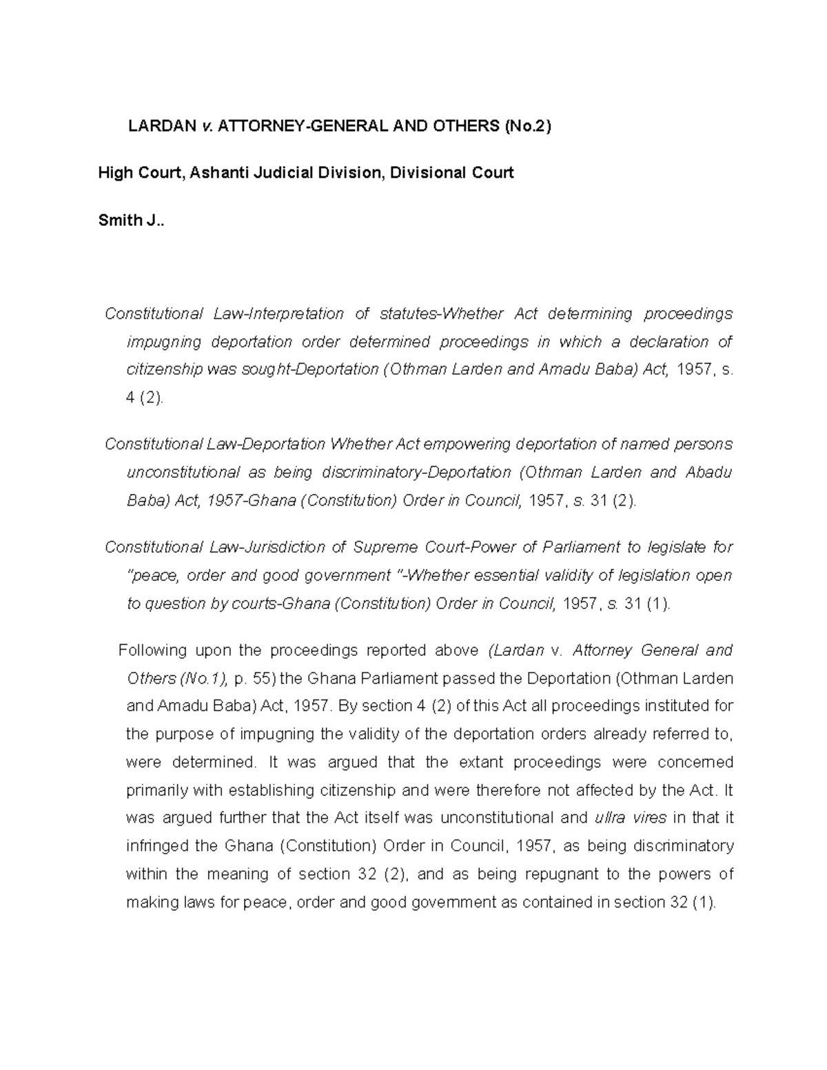 Re - Akoto - Summary - HOME [1961] 1&2 GHANA LAW REPORTS RE: AKOTO AND ...