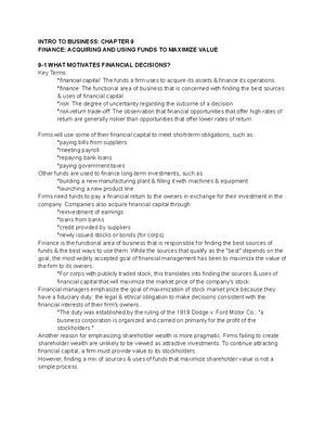 Intro TO Business Chapter 7 - INTRO TO BUSINESS: CHAPTER 7 SMALL ...