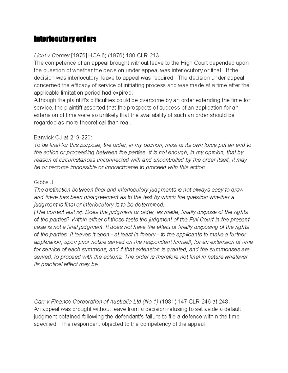 **Interlocutory Orders: Understanding Final vs. Interlocutory Judgments** - Studocu