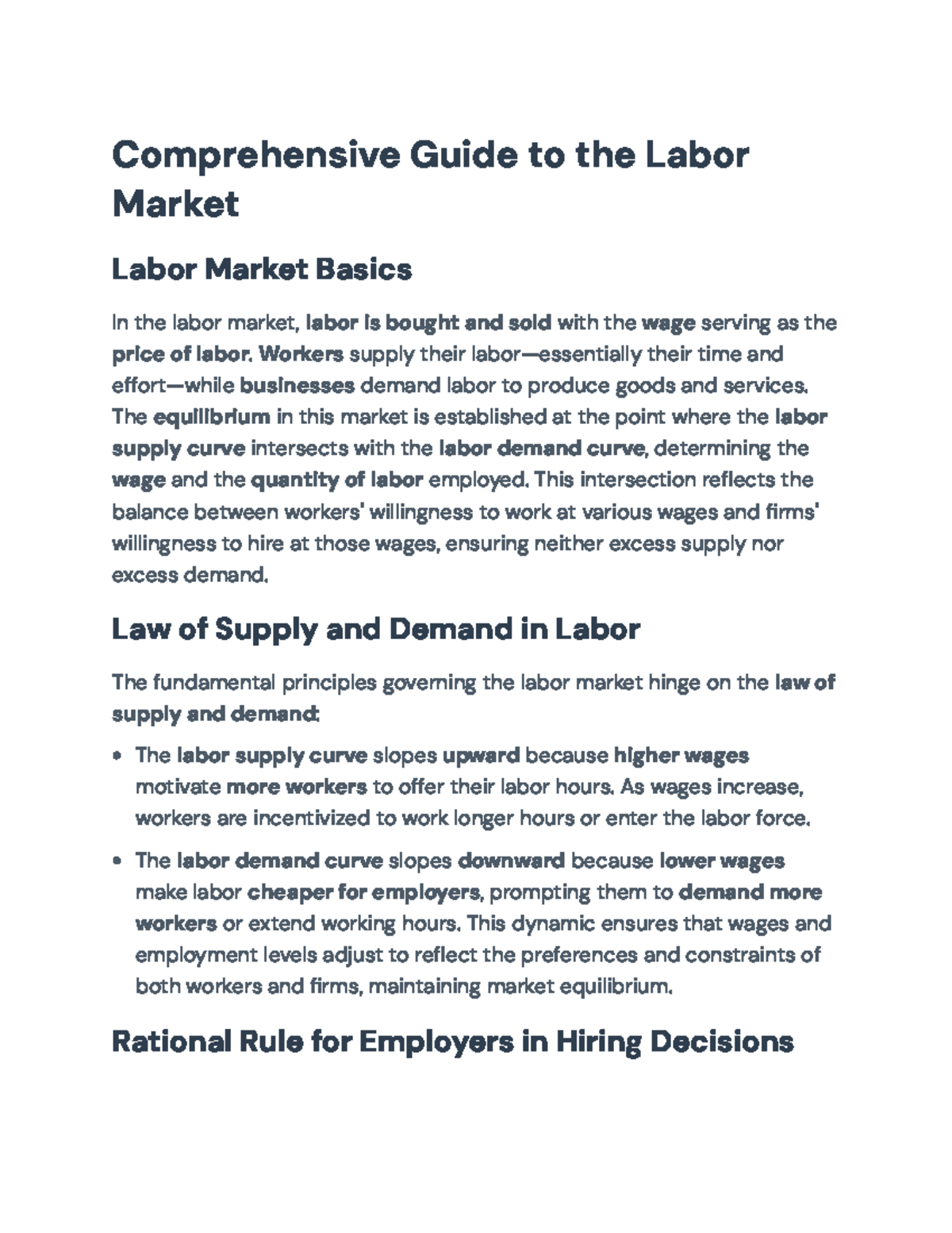 Comprehensive Guide to Labor Market Dynamics (ECO 101) - Studocu