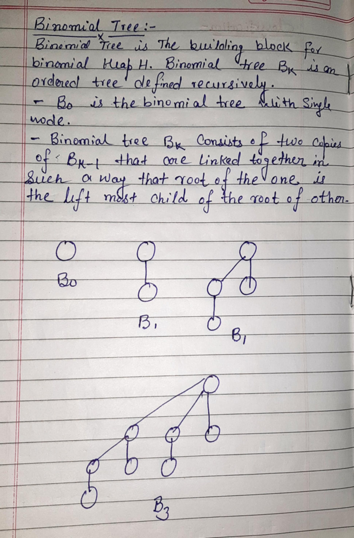 Binomial Tree and Binomial Heap Unit 2 - Binomial Tree Binomial Tree is ...
