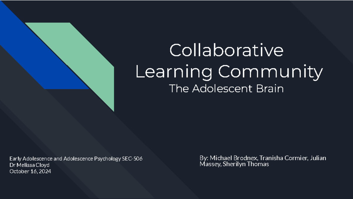 Group 4A - PowerPoint assignment - Collaborative Learning Community The ...